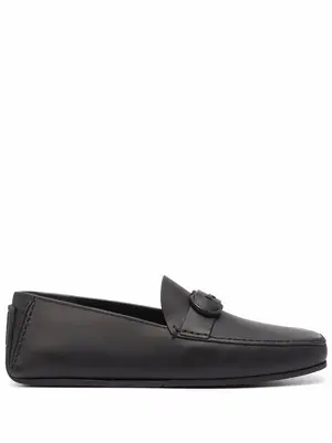 FERRAGAMO Gancini Leather Loafers - Black