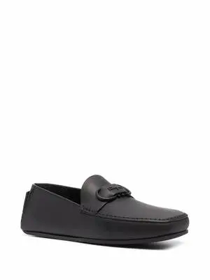 FERRAGAMO Gancini Leather Loafers - Black
