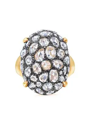 Fred Leighton 18kt Yellow Rose Cut Diamond Ring