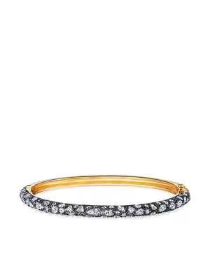 Fred Leighton 18kt Yellow And Silver Diamond Pave Narrow Bangle
