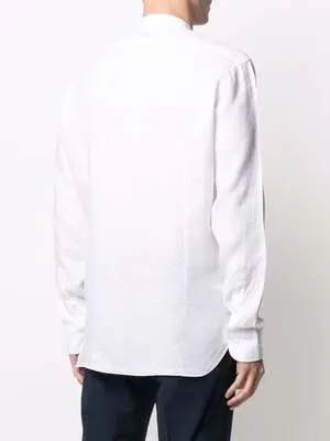 BARBA NAPOLI Band Collar Linen Shirt