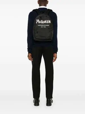 Alexander McQueen Graffiti Printed Metropolitan Backpack