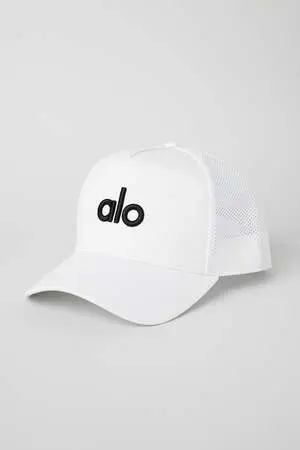 Alo Yoga District Trucker Cap White/black