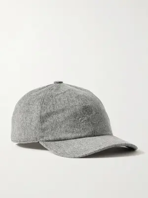 Loro Piana Logo-Embroidered Storm System® Baby Cashmere Baseball Cap Gray