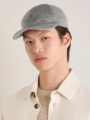 Loro Piana Storm System Baby Cashmere Baseball Cap - Gray