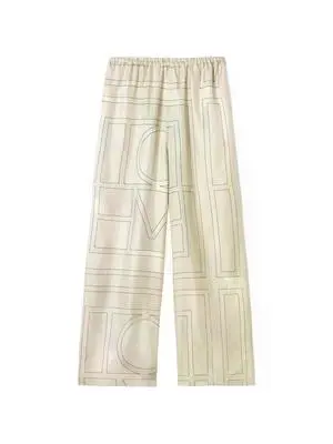 TOTEME TOTÊME Monogram Silk Pyjama Trousers Neutrals