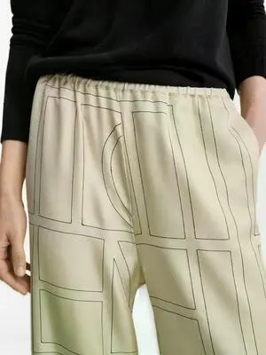 TOTEME Monogram Silk Pyjama Trousers - Neutrals