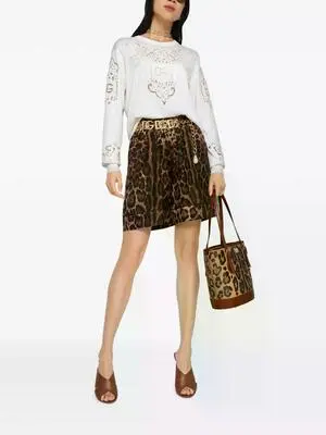 Dolce & Gabbana Leopard-print Silk Shorts - Brown