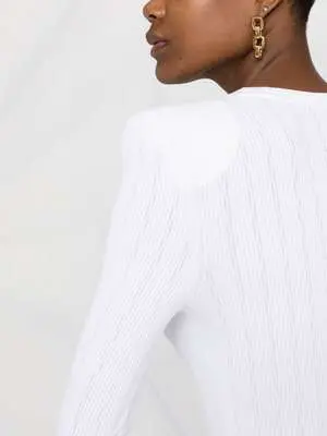 Balmain Button-detail Ribbed-knit Bodysuit