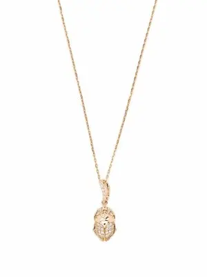 AURÉLIE BIDERMANN 18kt Yellow Beetle Diamond Necklace - Gold