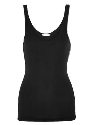 JAMES PERSE Daily Ribbed Stretch-cotton Tank - Black
