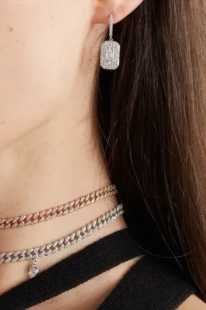 Shay 18-karat Diamond Drop Earrings - Silver