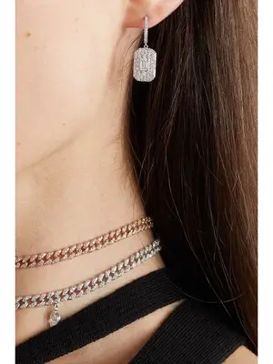 Shay 18-karat Diamond Drop Earrings - Silver