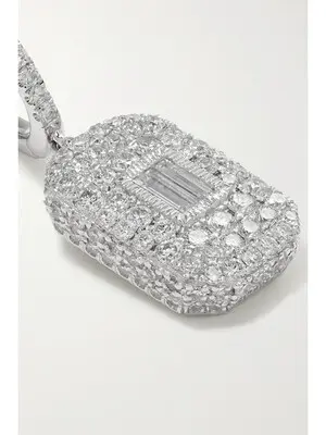 Shay 18-karat Diamond Drop Earrings - Silver