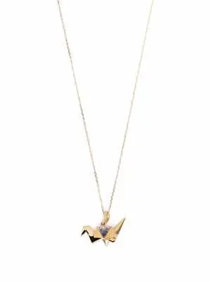 AURÉLIE BIDERMANN 18kt Yellow Origami Sapphire And Diamond Necklace - Gold
