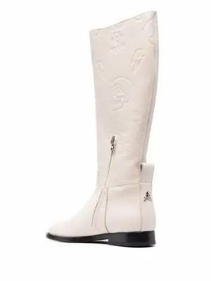 Philipp Plein Embossed-logo Knee-high Boots