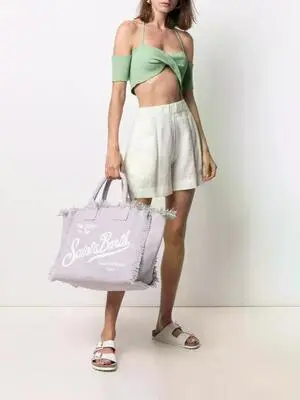 MC2 SAINT BARTH Cotton Beach Bag With Frayed Detailing