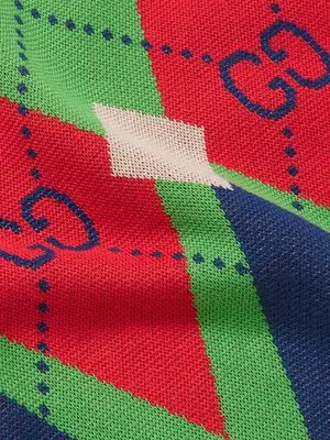 Gucci Slim-fit Argyle-jacquard Cotton Sweater Vest