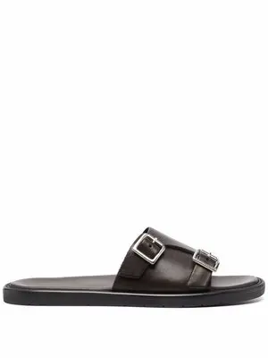 SCAROSSO Costantino Buckle-embellished Slides - Brown