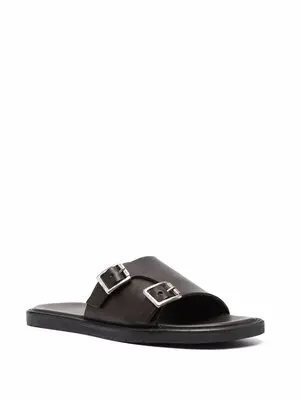 SCAROSSO Costantino Buckle-embellished Slides - Brown