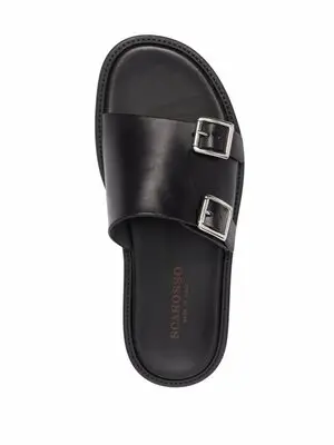 SCAROSSO Constantino Buckled Sandals - Black