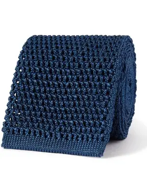 TOM FORD 7.5cm Knitted Silk Neck Tie - Blue