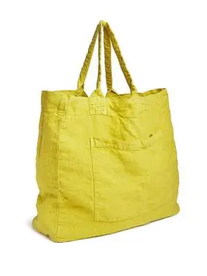 ONCE MILANO Linen Weekend Bag - Yellow