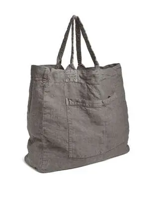 ONCE MILANO Linen Weekend Bag - Grey