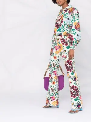 La DoubleJ Graphic-print Flared Trousers