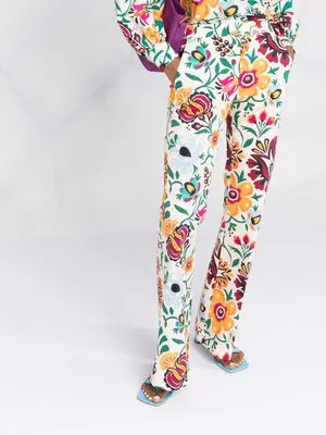 La DoubleJ Graphic-print Flared Trousers
