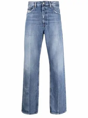 DIESEL® Stonewashed Straight-leg Jeans - Blue