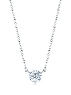 Kwiat Platinum Classic 3-prong Round Diamond Solitaire Pendant Necklace