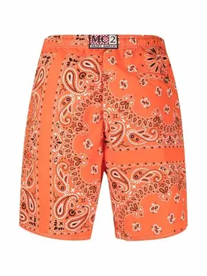 MC2 SAINT BARTH Bandana-print Swim Shorts - Orange