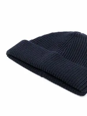 MAISON MARGIELA Ribbed Knit Beanie - Blue
