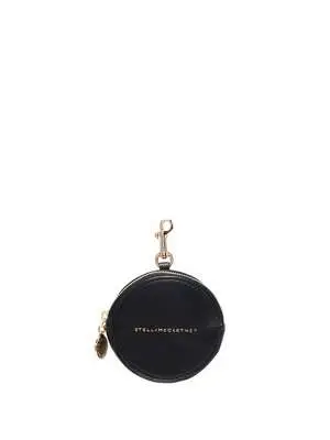 Stella McCartney Logo Print Circular Coin Purse - Black