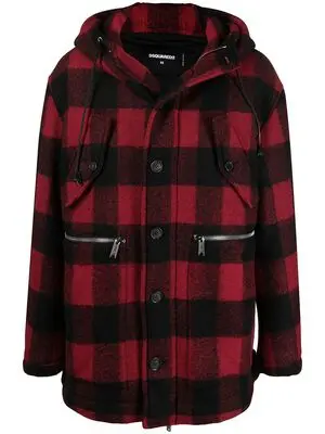 Dsquared2 Checked Wool-blend Coat