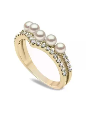 Yoko London 18kt Yellow Akoya Pearl And Diamond Ring