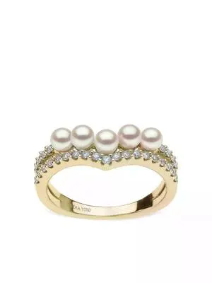 Yoko London 18kt Yellow Akoya Pearl And Diamond Ring