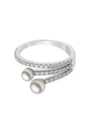 Yoko London 18kt White Gold Akoya Pearl And Diamond Ring - Silver