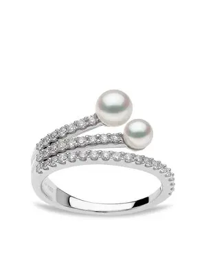 Yoko London 18kt White Gold Akoya Pearl And Diamond Ring - Silver