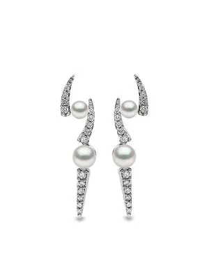 Yoko London 18kt White Gold Diamond And Akoya Pearl Stud Earrings - Silver