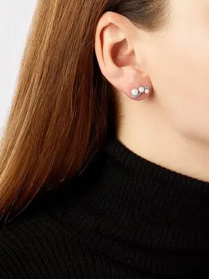 Yoko London 18kt White Gold Diamond And Akoya Pearl Stud Earrings