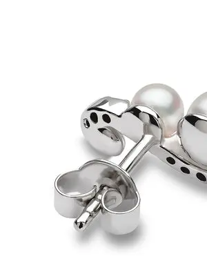 Yoko London 18kt White Gold Diamond And Akoya Pearl Stud Earrings