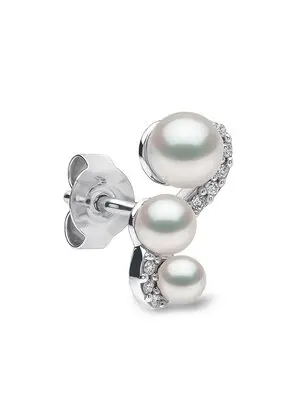 Yoko London 18kt White Gold Diamond And Akoya Pearl Stud Earrings