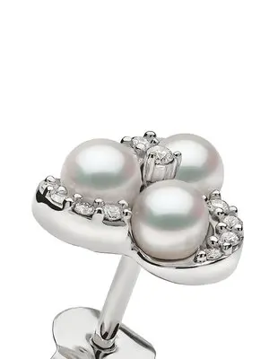 Yoko London 18kt White Gold Akoya Pearl And Diamond Stud Earrings - Silver