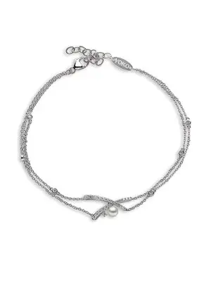 Yoko London 18kt White Gold Akoya Pearl And Diamond Bracelet - Silver