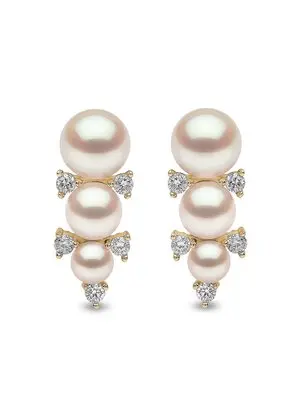 YOKO LONDON Yoko London 18kt Yellow Gold Akoya Pearl And Diamond Stud Earrings