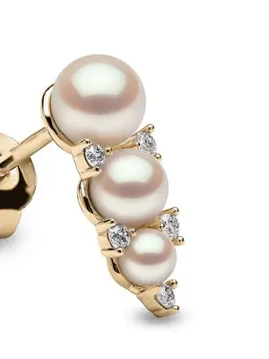 Yoko London 18kt Yellow Akoya Pearl And Diamond Stud Earrings