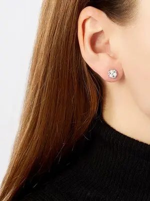 Yoko London 18kt White Gold Akoya Pearl And Diamond Stud Earrings - Silver