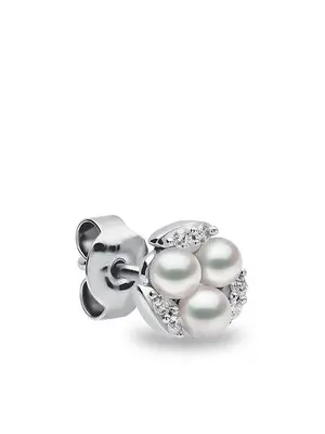 Yoko London 18kt White Gold Akoya Pearl And Diamond Stud Earrings - Silver